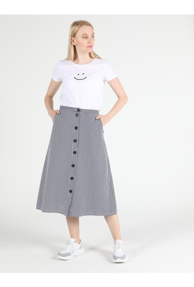 Colins Regular Fit Kadın Lacivert Etek