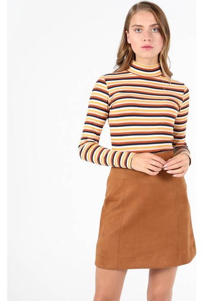 Colin's Slim Fit Yarim Balikci Kadın Çok Renkli Tshirt U.kol