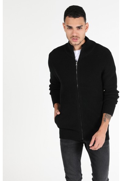 Colin's Slim Fit Erkek Siyah Hırka