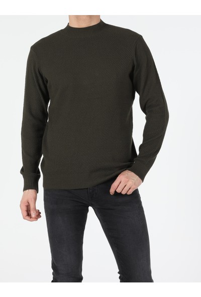 Colin's Regular Fit Yarim Balikci Erkek Haki Kazak Colin's Regular Fit Yarim Balikci Erkek Haki Kazak