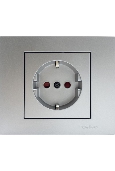 Ovivo Grano Gümüş ÇK Topraklı Priz Çerçeveli