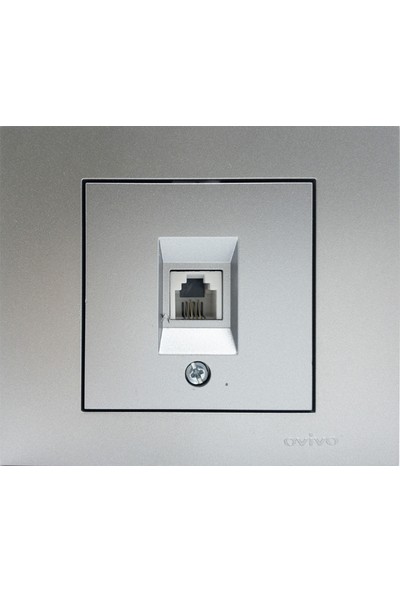 Ovivo Grano Gümüş Nümeris Telefon Prizi Cat3 Çerçeveli