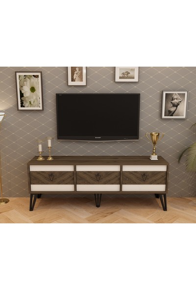 Cantek Zenon Tv Standı Ceviz-Beyaz