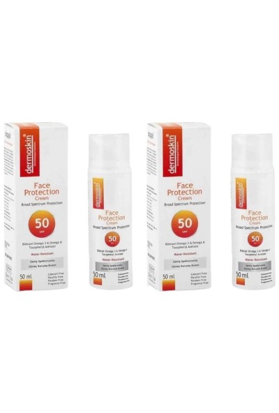 Dermoskin Face Protection Spf 50 Plus 50 ml Güneş Kremi 2'li Dermoskin Face Protection Spf 50 Plus 50 ml Güneş Kremi 2'li