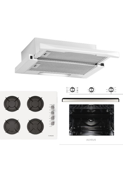 Alveus Cloud 614 Beyaz 3'lü Ankastre Set (Gls 640 + Mfa 614 + F4 Ecr Aspiratör) Alveus Cloud 614 Beyaz 3'lü Ankastre Set (Gls 640 + Mfa 614 + F4 Ecr Aspiratör)