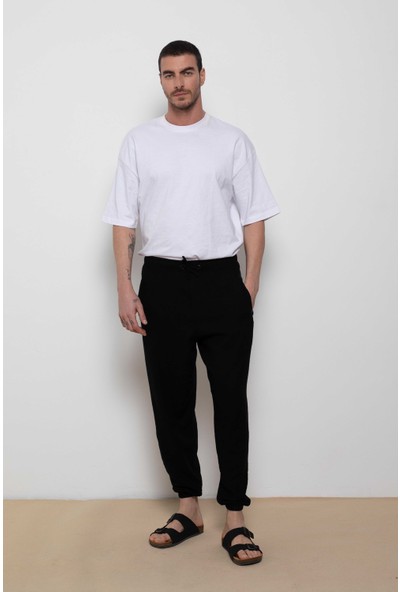 BupBop Keten Jogger Pantolon|siyah