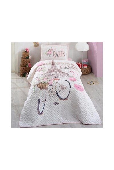 Clasy Tek Kişilik Ranforce Yatak Örtüsü Paris Love
