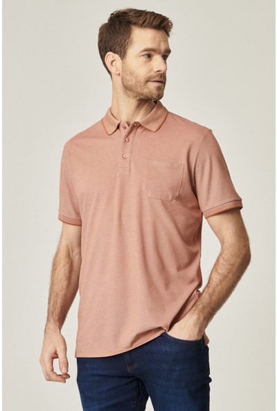ALTINYILDIZ CLASSICS Erkek KIREMIT-BEJ Polo Yaka Cepli Regular Fit Bol Kesim Düz Tişört ALTINYILDIZ CLASSICS Erkek KIREMIT-BEJ Polo Yaka Cepli Regular Fit Bol Kesim Düz Tişört