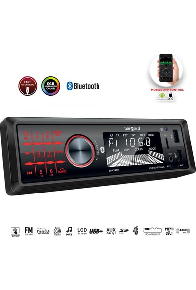 Harward Oto Teyp Bt/usb/sd/fm 4X60W Şarjlı Mobil Aplikasyon Harward HR-MX604 Harward Oto Teyp Bt/usb/sd/fm 4X60W Şarjlı Mobil Aplikasyon Harward HR-MX604