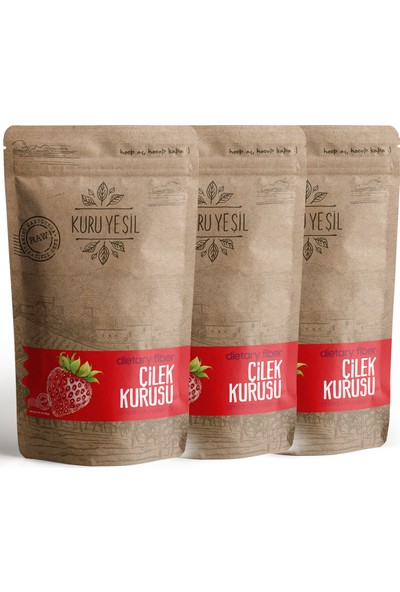 Kuru Yeşil Çilek Kurusu 3'lü Paket 300 gr Kuru Yeşil Çilek Kurusu 3'lü Paket 300 gr