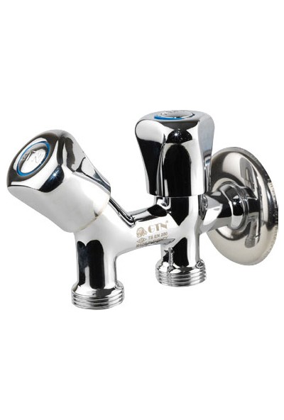 Gtn Çift Çıkışlı Musluk Çamaşır Makine Musluğu Bahçe Musluğu