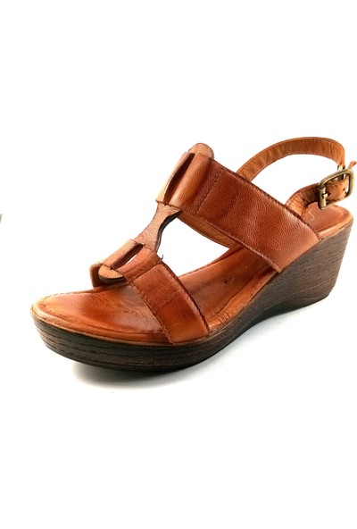 Freelora Dolgu Taban Kadın Deri Sandelet