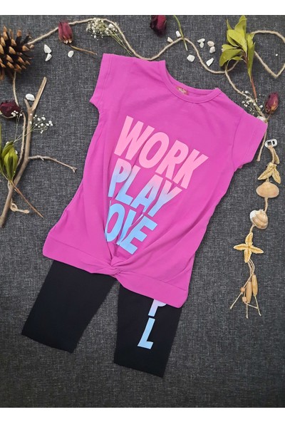 Tiwi Life Bluedepo Work Play Basklı Taytlı Ikili Kız Çocuk Takım