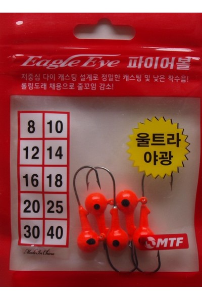 Sasa Eagle Eye Jıg Head 5li Paket Turuncu 2/5/10 gr Sasa Eagle Eye Jıg Head 5li Paket Turuncu 2/5/10 gr