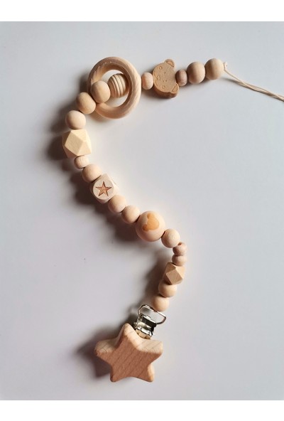 Coco Bebe Isme Özel Ahşap Emzik Zinciri Coco Bebe Isme Özel Ahşap Emzik Zinciri