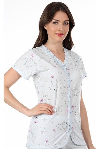 Etoile Bambu Kısa Kol Düğmeli Büyük Beden Pijama Tk/ 98186 B.b.