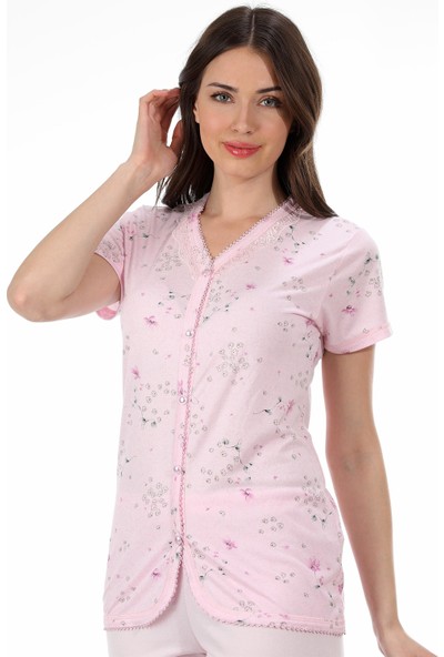 Etoile Bambu Kısa Kol Düğmeli Büyük Beden Pijama Takımı/ 98189B