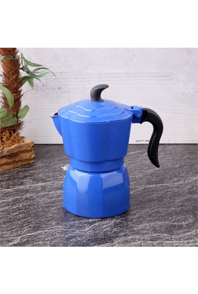 Mosev Moka Pot Mavi 3 Fincanlık 180 ml. Mosev Moka Pot Mavi 3 Fincanlık 180 ml.
