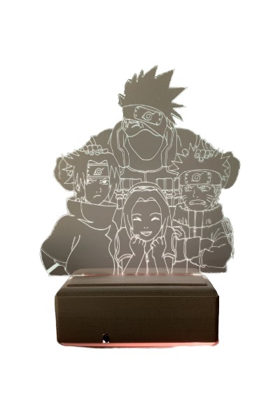 Modiwa Design Naruto Team 7 Kakashi 16 Renk Kumandalı Gece Lambası