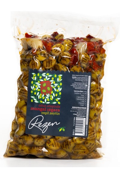 Odun Ateşinde Mangal Izgara Yeşil Zeytin 500 gr