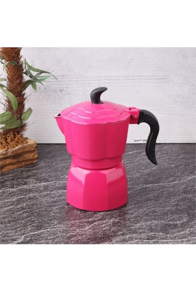 Mosev Moka Pot Pembe 3 Fincanlık 180 Ml