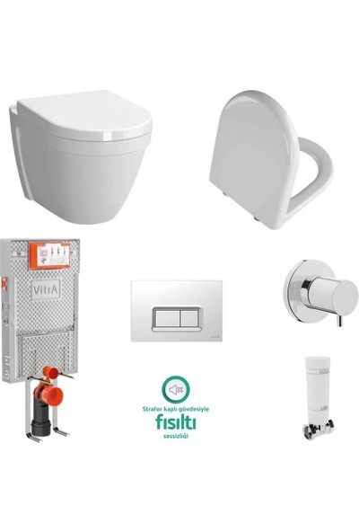 Vitra S50 Kanallı Asma Klozet+Vitra Pro Sessiz Gömme Rezervuar Set Vitra S50 Kanallı Asma Klozet+Vitra Pro Sessiz Gömme Rezervuar Set