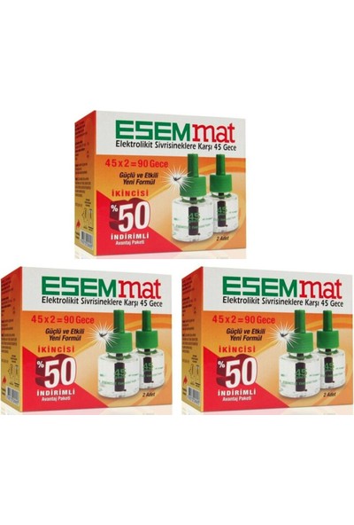 Esemmat Elektrolikit Yedek ( 45+45 Gece ) 2'li X3 Adet