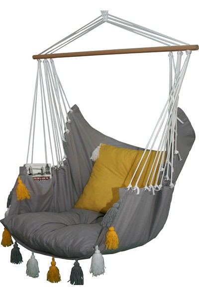 Keyif Sepeti Sandalye Salıncak Püsküllü Keyif Sepeti Sandalye Salıncak Püsküllü