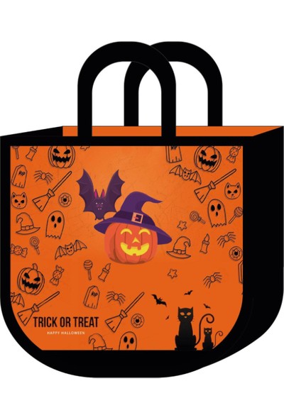 Kostümce Cadılar Bayramı Kabak Şeker Çantası