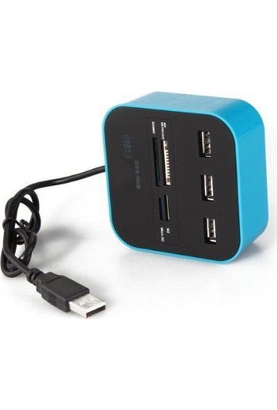 Wozlo 3 Port USB 2.0 Hub Çoklayıcı + USB Kart Okuyucu Wozlo 3 Port USB 2.0 Hub Çoklayıcı + USB Kart Okuyucu