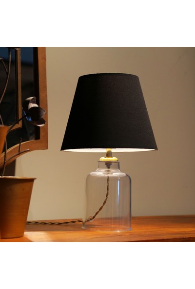 Homing Collections Siyah Kumaş Başlıklı Kristal Abajur Homing Collections Siyah Kumaş Başlıklı Kristal Abajur