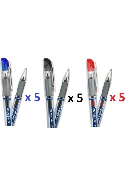 Pensan My Sign Imza Jel Kalem 1 mm 5'li Mavi+5'li Kırmızı+5'li Siyah Pensan My Sign Imza Jel Kalem 1 mm 5'li Mavi+5'li Kırmızı+5'li Siyah
