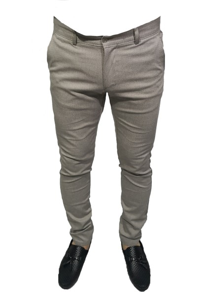 Bay Aygün Bayaygun Zıncır Desen Slım Fıt Keten Pantolon _bej Bay Aygün Bayaygun Zıncır Desen Slım Fıt Keten Pantolon _bej