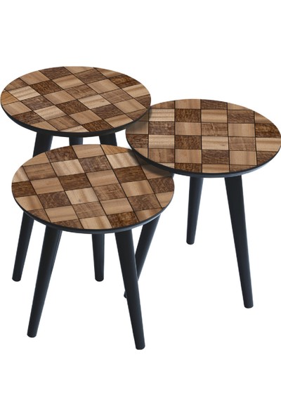 Zerenland Mdf Hıgh Gloss 3'lü Yuvarlak Zigon