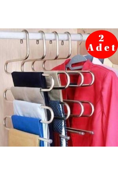 Trendy Shop 5 Katlı Metal Pantolon Ve Eşarp Askısı 2 Adet Trendy Shop 5 Katlı Metal Pantolon Ve Eşarp Askısı 2 Adet