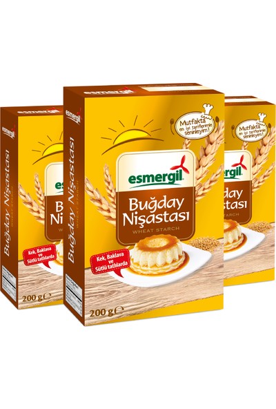 Esmergil Buğday Nişastası 3'lü Paket 3 x 200 gr Esmergil Buğday Nişastası 3'lü Paket 3 x 200 gr