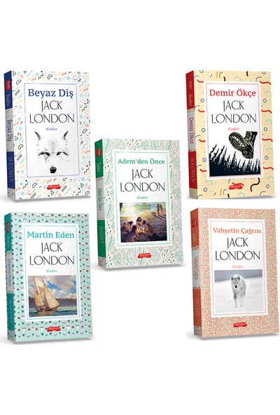Gönül Jack London / 5 Kitap Set - Beyaz Diş - Martin Eden - Demir Ökçe - Vahşetin Çağrısı - Adem Den Önce