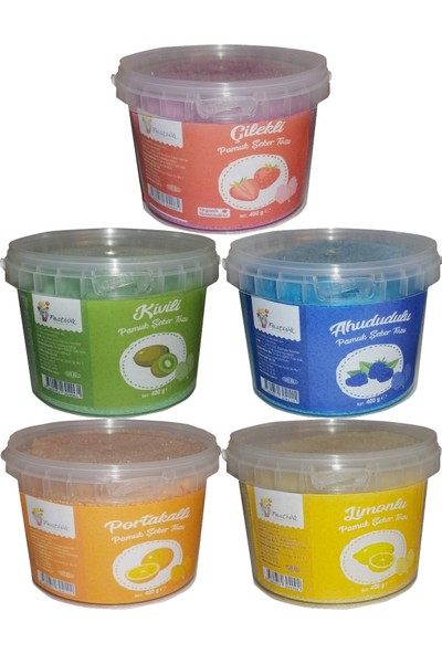 Festiva 5 Renk Pamuk Şeker Tozu Doğal Meyve Aromalı 400 gr Festiva 5 Renk Pamuk Şeker Tozu Doğal Meyve Aromalı 400 gr
