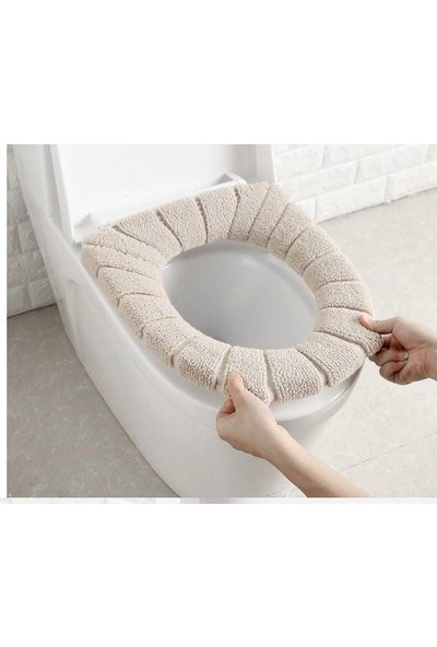 Yarbay Tuvalet Klozet Kapağı Için Yıkanabilir Yumuşak Kumaş Ped Krem