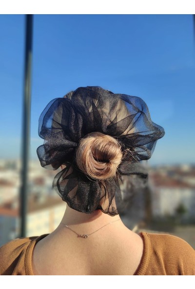 Melkady 121Y - Dev Boy Oversize Organze Scrunchie Saç Lastiği