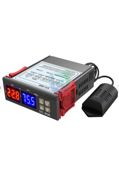 Stc STC-3028 Isı ve Nem Termostatı Çift Ekran 220V Stc STC-3028 Isı ve Nem Termostatı Çift Ekran 220V