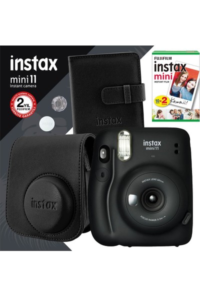 Instax Mini 11 Siyah Fotoğraf Makinesi ve Kare Albümlü Seti 11 Instax Mini 11 Siyah Fotoğraf Makinesi ve Kare Albümlü Seti 11