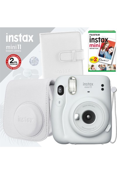 Instax Mini 11 Beyaz Fotoğraf Makinesi ve Kare Albümlü Seti 11 Instax Mini 11 Beyaz Fotoğraf Makinesi ve Kare Albümlü Seti 11