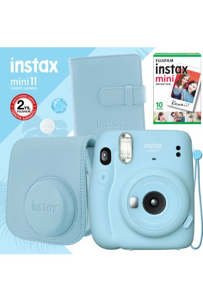 Instax Mini 11 Mavi Fotoğraf Makinesi ve Kare Albümlü Seti 22 Instax Mini 11 Mavi Fotoğraf Makinesi ve Kare Albümlü Seti 22
