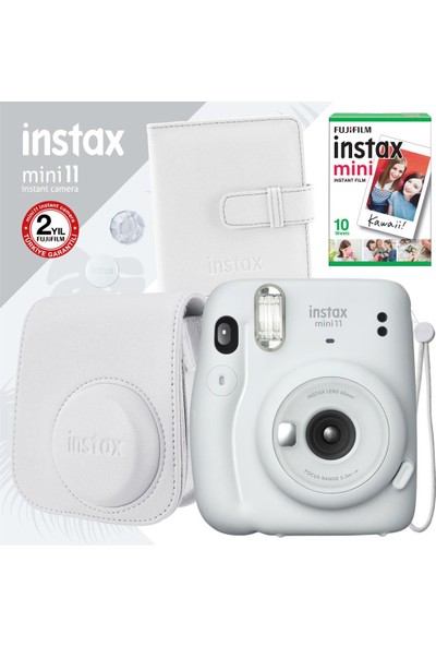 Instax Mini 11 Beyaz Fotoğraf Makinesi ve Kare Albümlü Seti 22 Instax Mini 11 Beyaz Fotoğraf Makinesi ve Kare Albümlü Seti 22