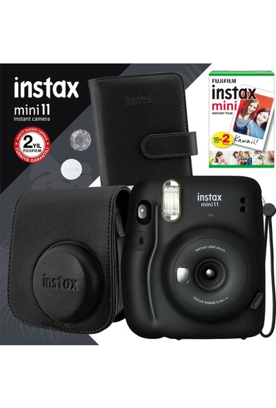 Fujifilm Instax Mini 11 Siyah Fotoğraf Makinesi Seti 1