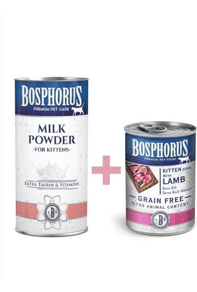 Bosphorus Yavru Kediler Için Süt Tozu + Kuzu Etli Yavru Kedi Maması 415 gr Bosphorus Yavru Kediler Için Süt Tozu + Kuzu Etli Yavru Kedi Maması 415 gr