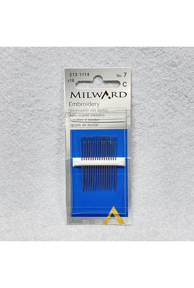 Milward 2131114 Dikiş Nakış Iğnesi No:7 16'lı Milward 2131114 Dikiş Nakış Iğnesi No:7 16'lı