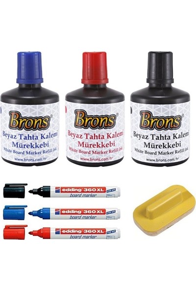 Brons Mürekkep + Edding 360 Xl Kalem + Silgi Seti Brons Mürekkep + Edding 360 Xl Kalem + Silgi Seti