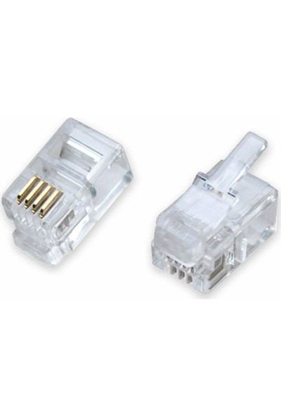 Hq Speed 4P4C Jak Spiral Kordon Için RJ11 Plug (100 Adet) Hq Speed 4P4C Jak Spiral Kordon Için RJ11 Plug (100 Adet)